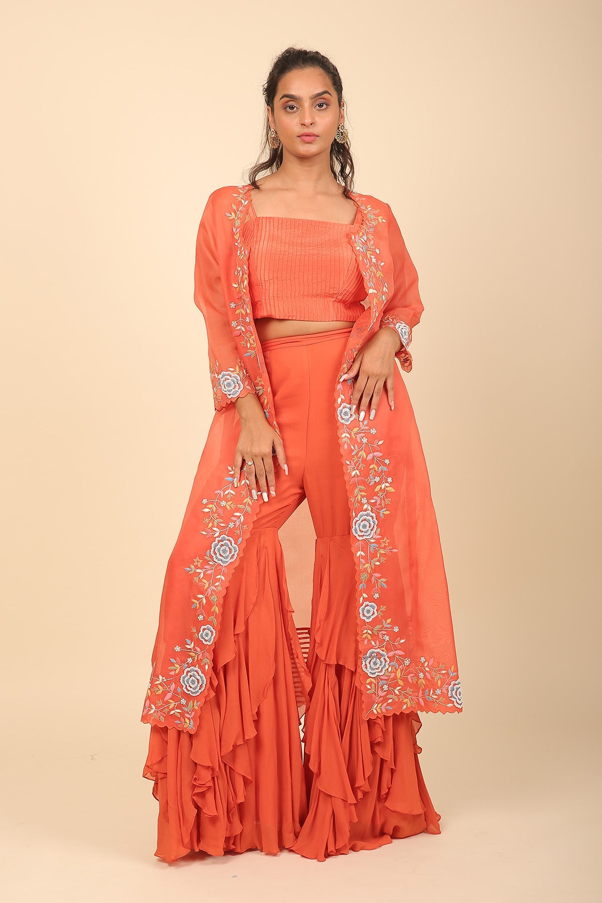 Buy Orange Bustier Set Online